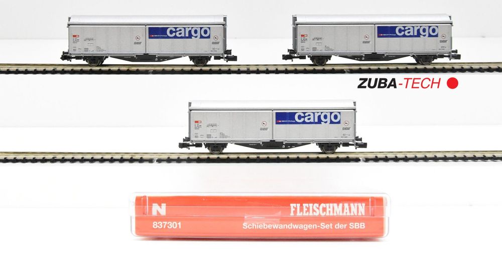 Fleischmann 837301 Schiebewandwagen-Set SBB-Cargo Spur N OVP (Gebraucht ...