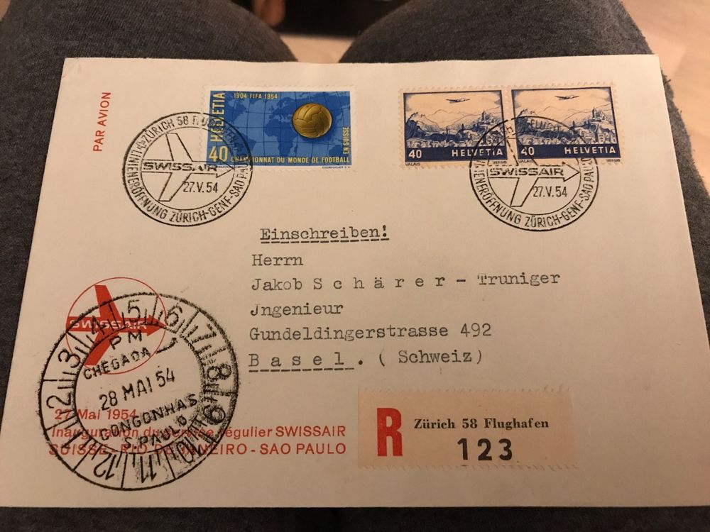 Schweizer Flugpost Karte 1954 | Kaufen auf Ricardo