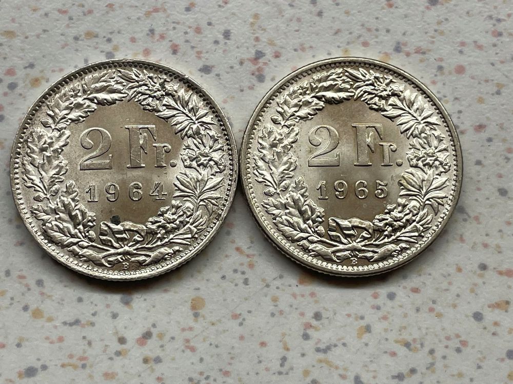 1964 + 1965 2 Franken! Silber !! gute Stücke !! (Neu (gemäss Beschreibung)) in Winterthur für ...