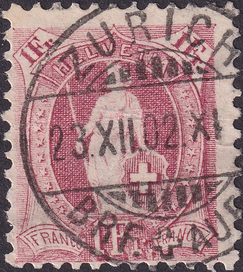 Stehende Helvetia: Nr.71D, Vollstempel ZÜRICH: 23.DEZ.1902 (Gebraucht ...