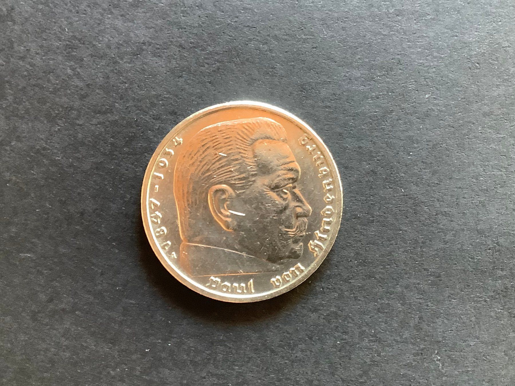 5 Mark 1938 A - Hindenburg - Silber - J.367 (Gebraucht) in Meiringen ...