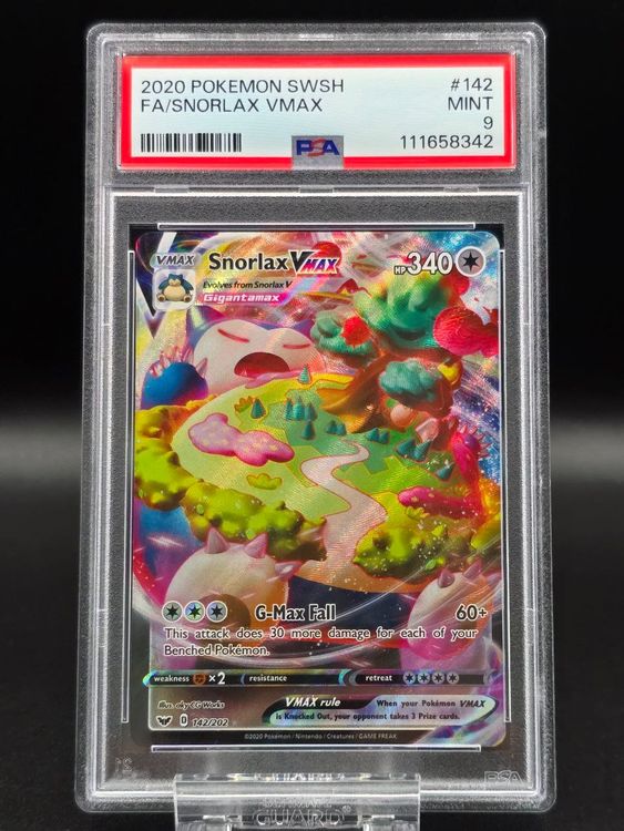 Snorlax Vmax #142 Sword & Shield PSA 9 / 🇬🇧 (D'occasion) à COINTRIN ...