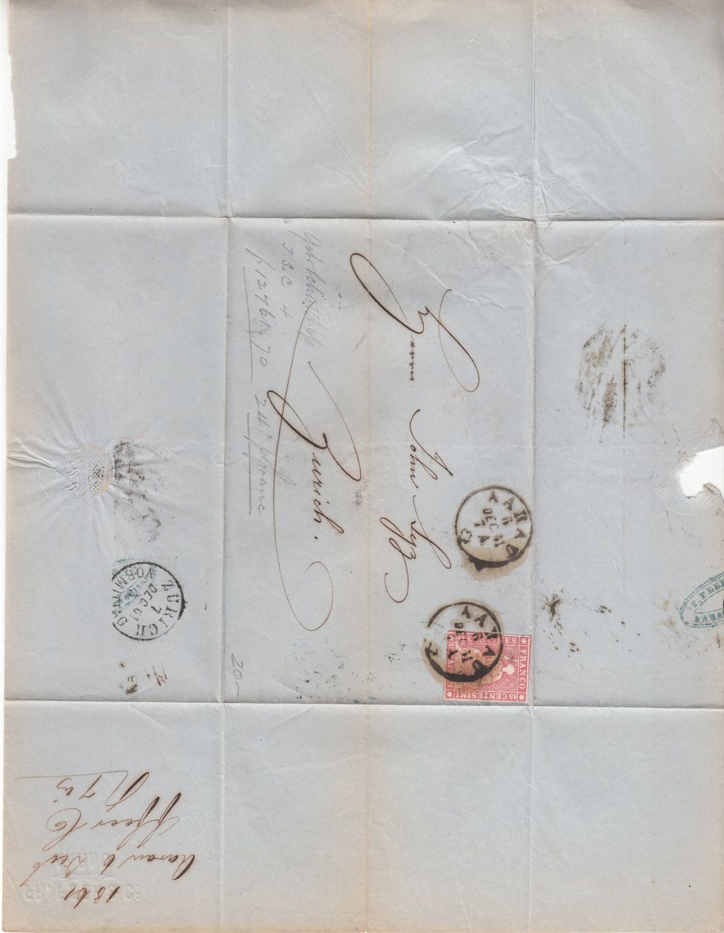 SBK 24B4 (24G) auf Faltbrief Aarau-Zürich (Gebraucht) in Bürglen TG für ...