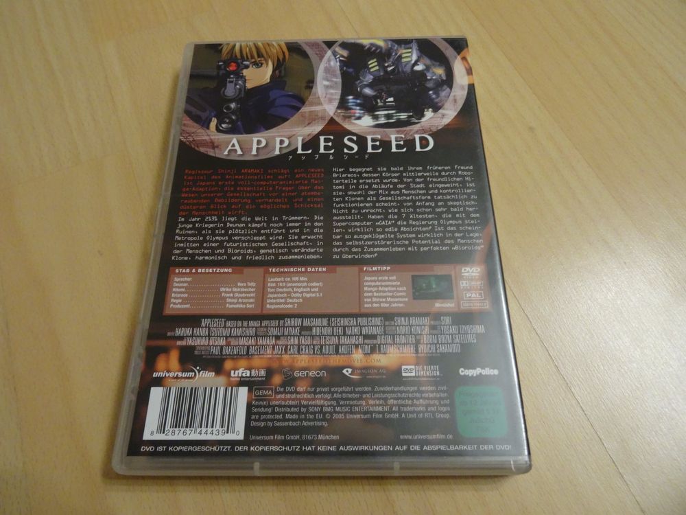 Appleseed DVD ANIME (Gebraucht) in Olten für CHF 6 – mit Lieferung auf ...