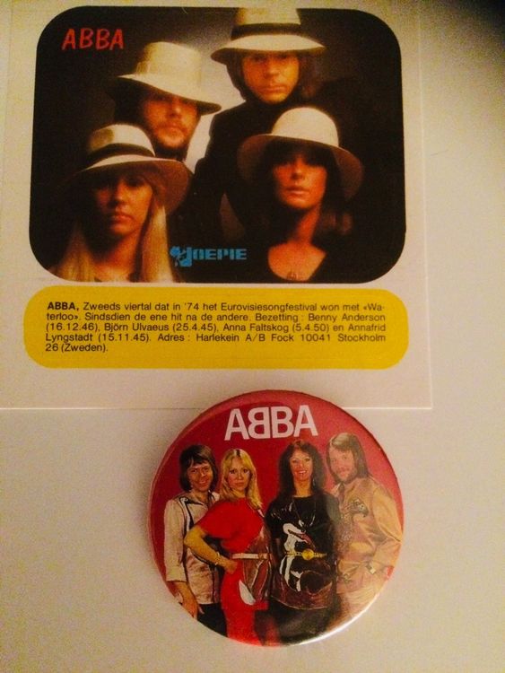ABBA PIN/Badge mit rarem Sticker (Gebraucht) in Wettingen für CHF 19 ...