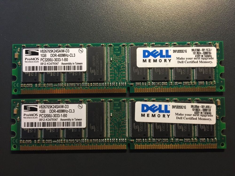 2 x RAM 1 GB DDR 400 MHz-CL3 (PC3200) | Kaufen auf Ricardo