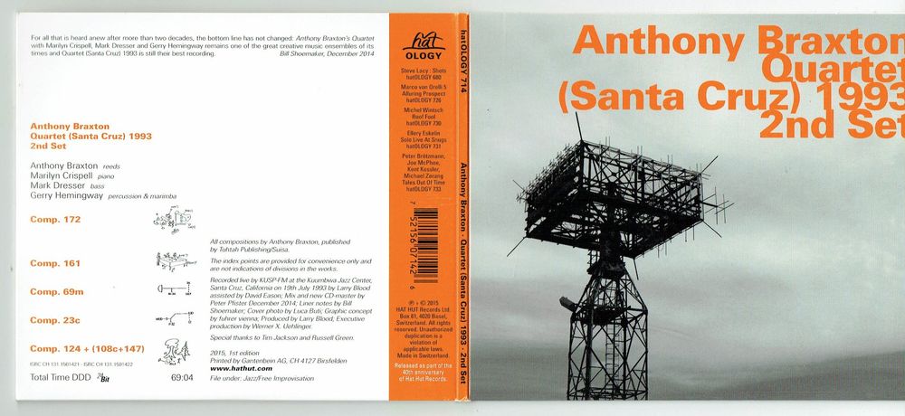Anthony Braxton – Quartet (Santa Cruz) 1993 - 2nd Set | Kaufen auf Ricardo