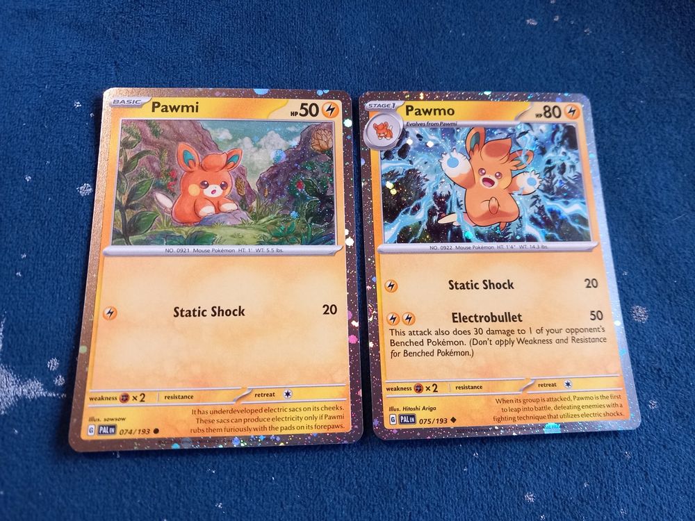 Pawmi & Pawmo Galaxy HOLO (EN)Paldea Evolved - PAL 074 & 075 (Neu ...