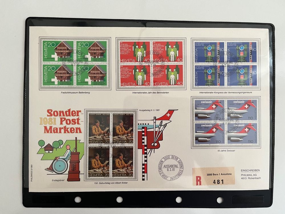 Luxus Brief Sonder Post Marken FDC 1981 4er Block Satzbrief | Kaufen ...
