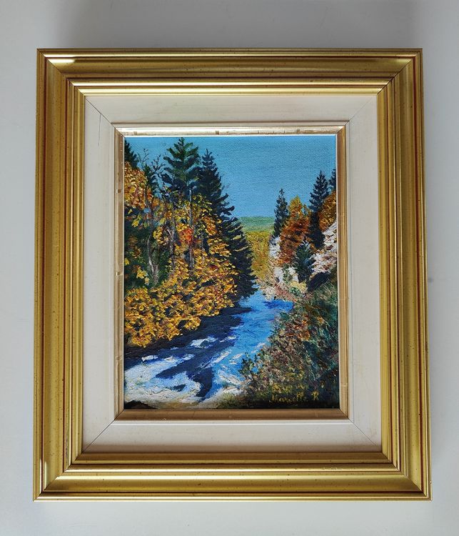 Tableau paysage gorges du Doubs à Morteau Pontarlier signé (Gebraucht) in Tramelan für CHF 60 ...