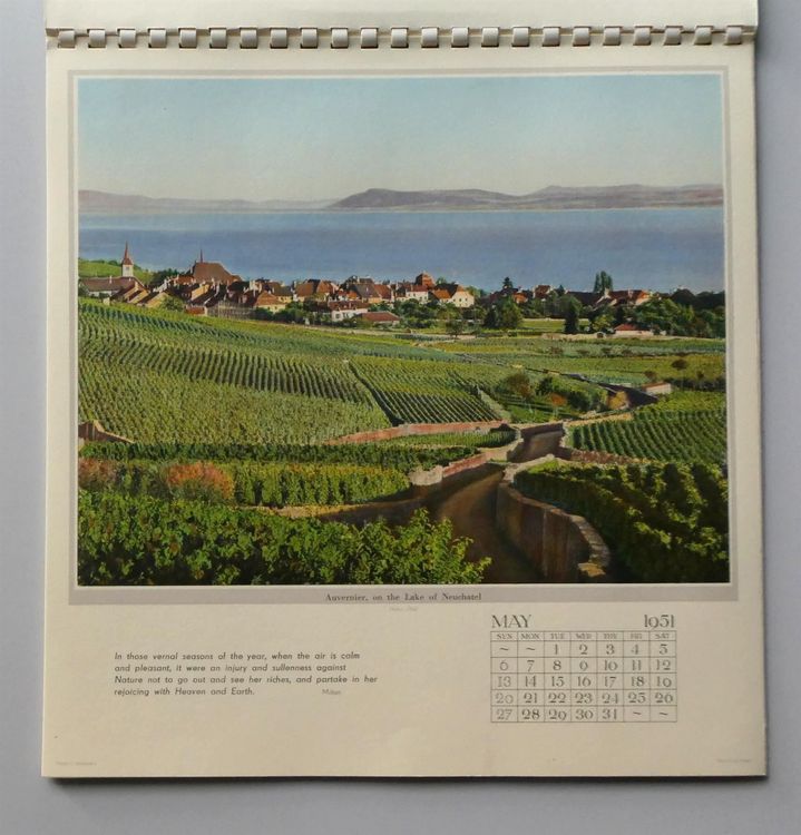 Kalender ALPINE CALENDAR Schweiz Ansichten Bilder 1951 (Gebraucht) in ...