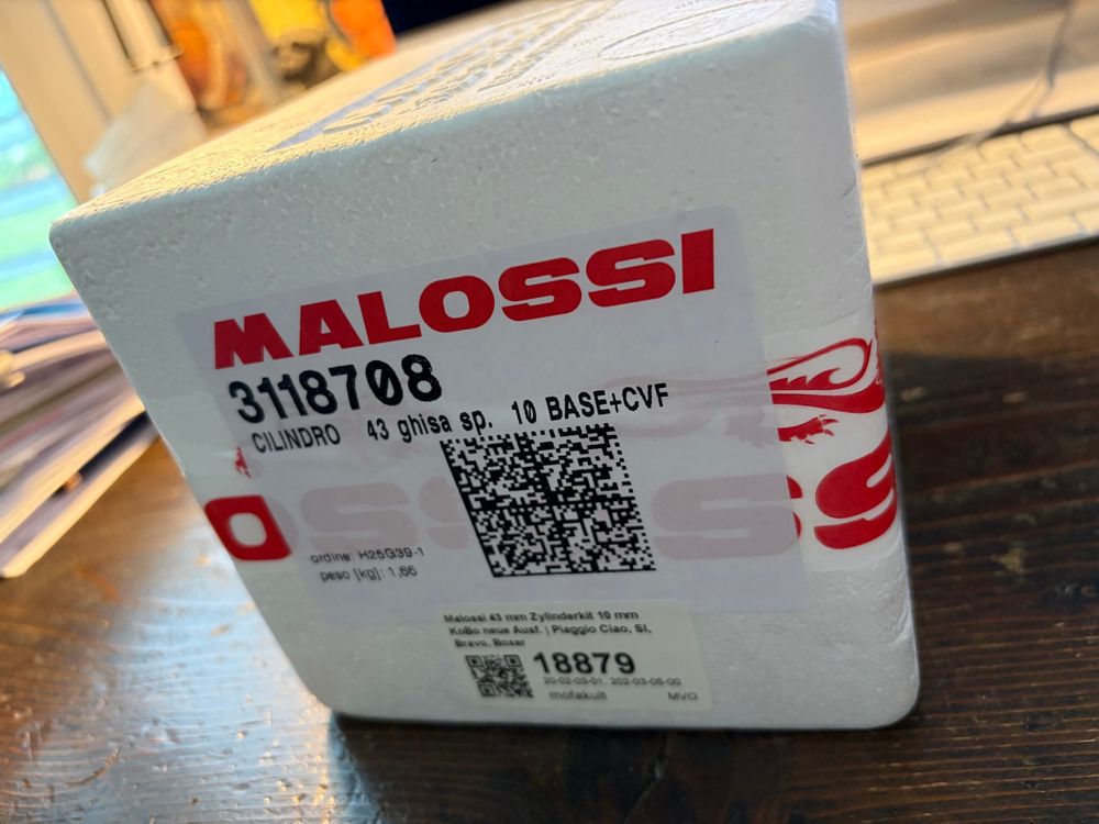 Kit Malossi 65cc 43mm spinotto 10 mm Piaggio Ciao, SI, Bravo (Neuf avec ...