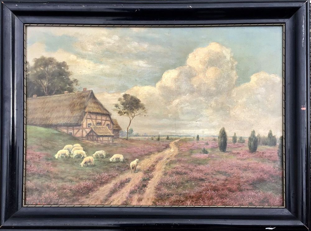 Alte Landschaftsgemälde unleserlich sign | Kaufen auf Ricardo