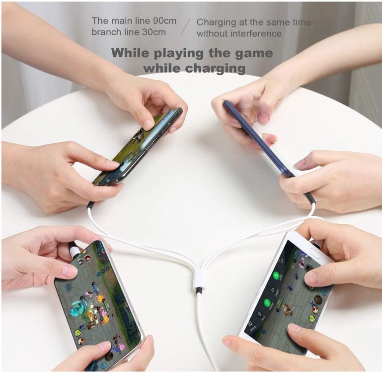 Multi USB Kabel 6 in 1 3A 1.2M Universelles USB A/C (Neu und ...