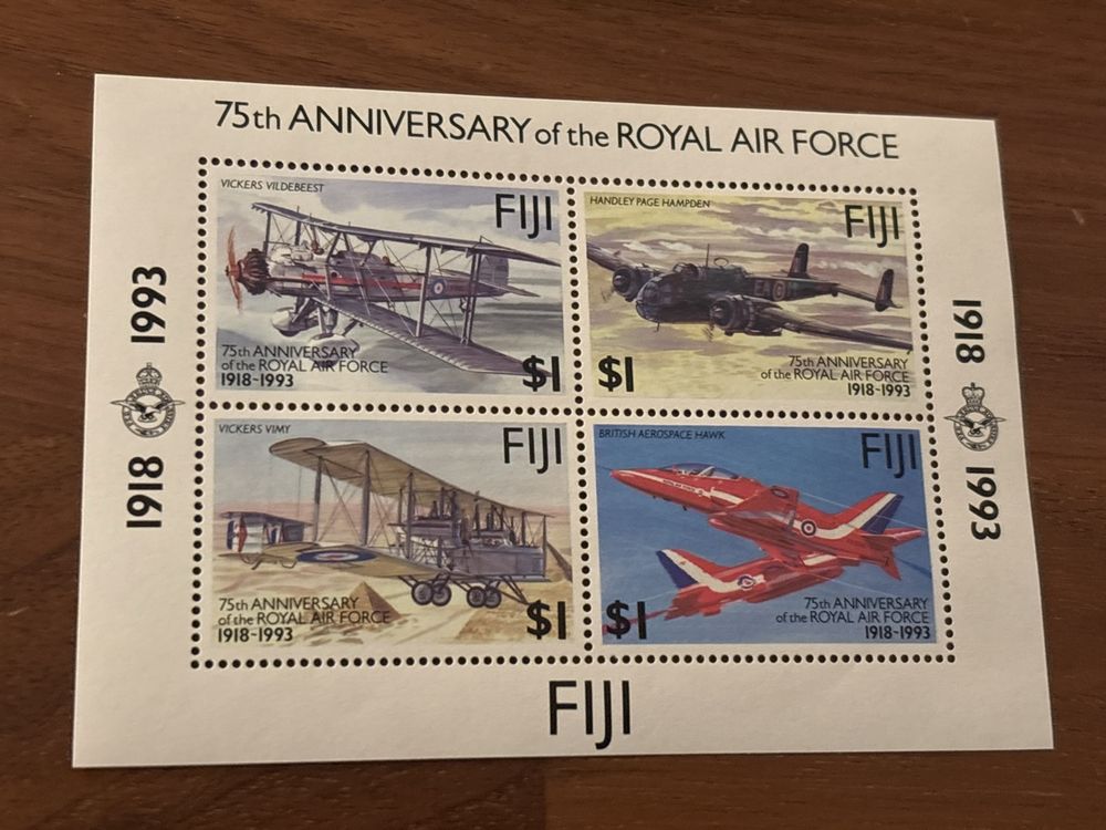 Briefmarken Fiji, Royal Air Force, 75 Jahre Jubiläum Fidschi (Neu und ...
