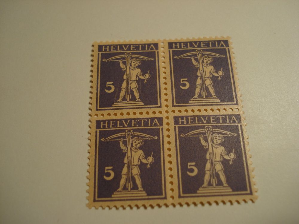 4erblock Tellenbub 5 Rp, ** grau (Gebraucht) in Niederwil AG für CHF 1 ...