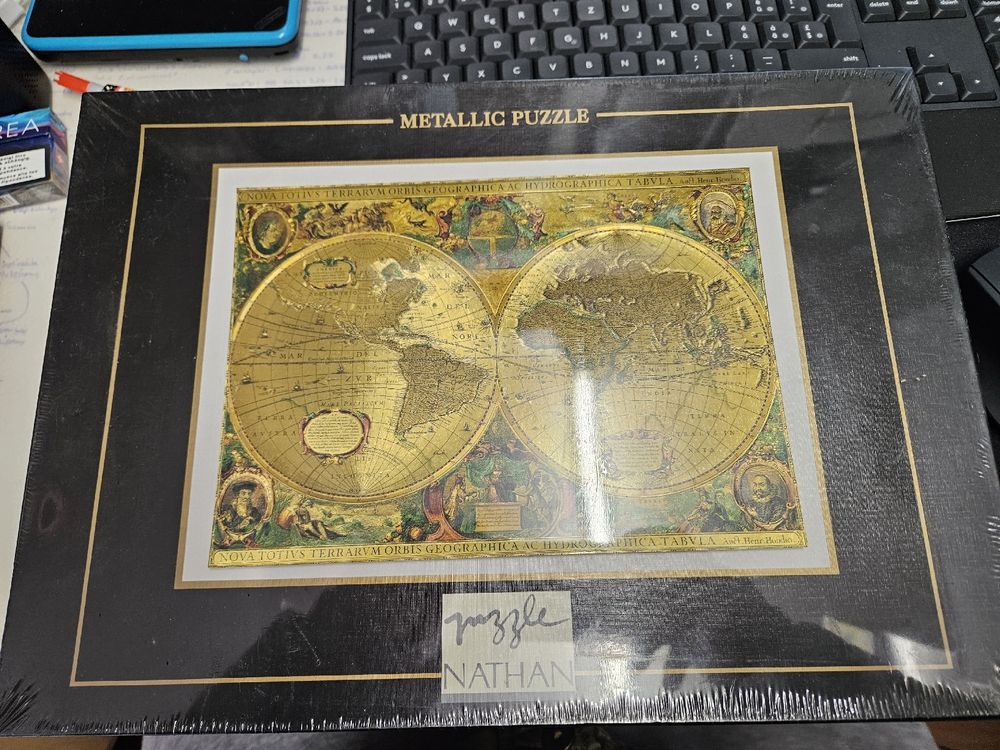 Metallic Puzzle Weltkarte Gold Nathan neuwertig (Neu und originalverpackt) in Zürich für CHF 7 ...