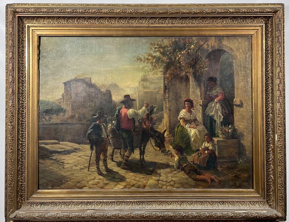Antike grosse Italienische Gemälde mit Personen unles Sign. (Gebraucht) in Root für CHF 235 ...