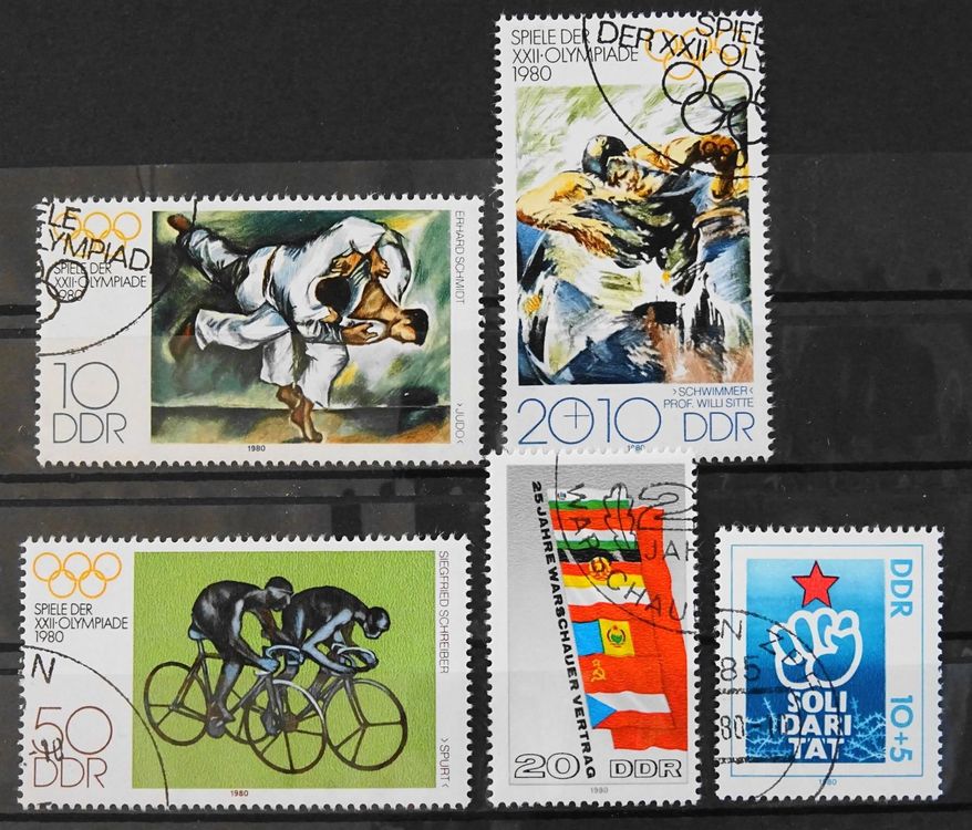 DDR 1980, 5 Werte °gestempelt (Gebraucht) in Haslen GL für CHF 0.45 – mit Lieferung auf Ricardo ...