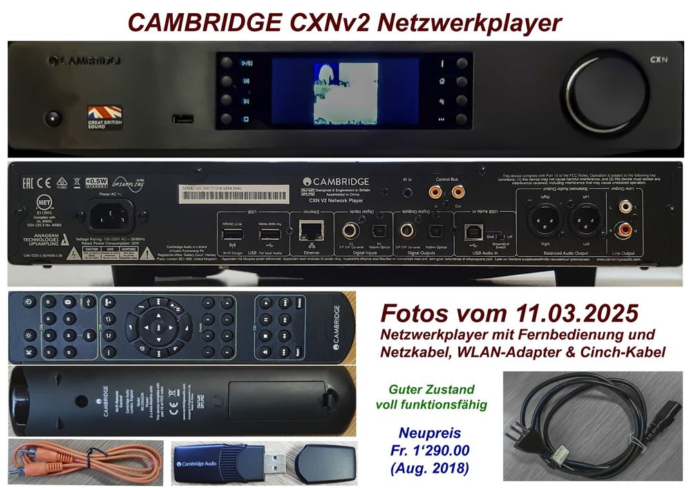 CAMBRIDGE Audio CXN V2 Netzwerkplayer | Kaufen auf Ricardo