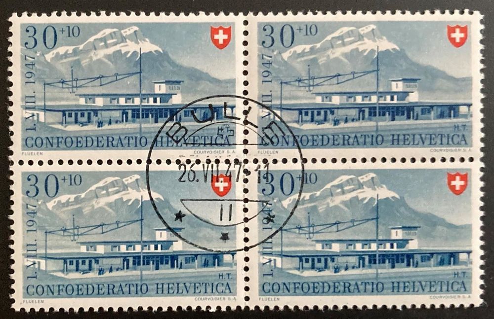 Pro Patria Viererblock 1947, SBK 80 Fr. (Gebraucht) in Flawil für CHF 8 – mit Lieferung auf ...