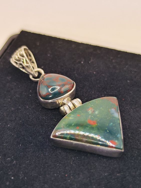 Vintage 925er SilberAnhänger mit Natur Heliotrop /Blutstein (Gebraucht) in Steffisburg für CHF ...