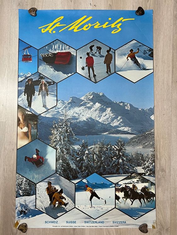 Poster Original St. Moritz 1974 von Patrick Nater Engadin | Kaufen auf ...
