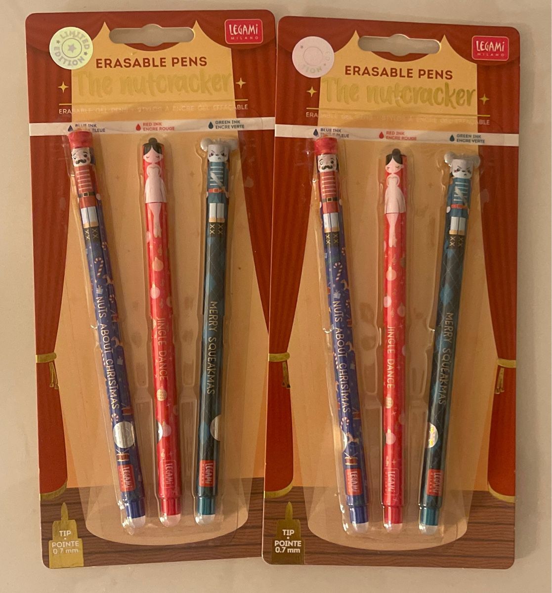 Radierbare Stifte Legami, Nussknacker, 2x 3er Set, Neu (Neu und ...