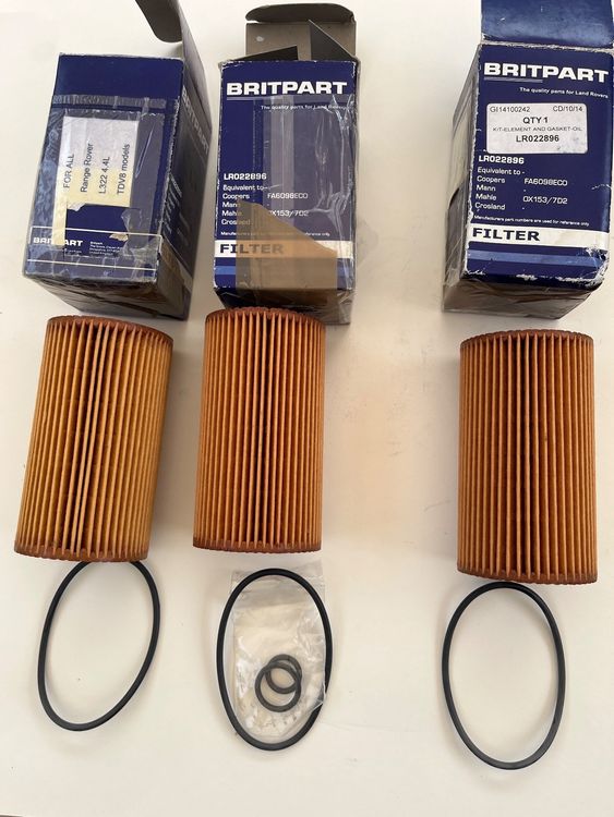 3 x Range Rover L322 4.4 TDV8 oil filters (Neu (gemäss Beschreibung ...
