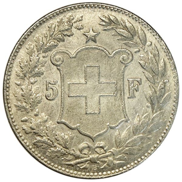 Suisse_ 5 Francs 1888 "Falsification" (Défectueux) à Martigny pour CHF ...
