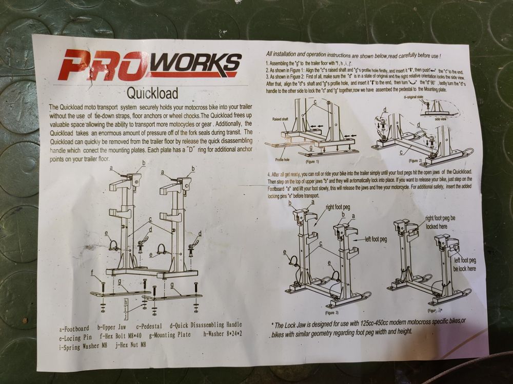 Proworks Quickload Motocross Mototrrad Ständer Transport | Kaufen auf ...