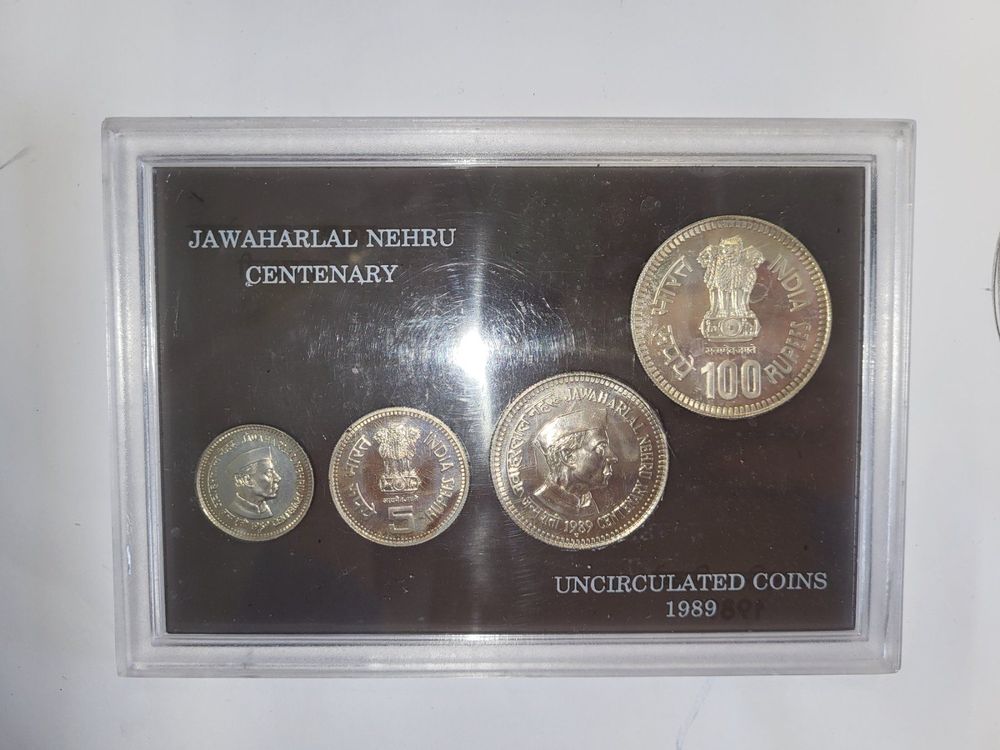 Münzen-Set /Jawaharlal Nehru Uncirculadet Coins 1989 /Indien (Gebraucht ...