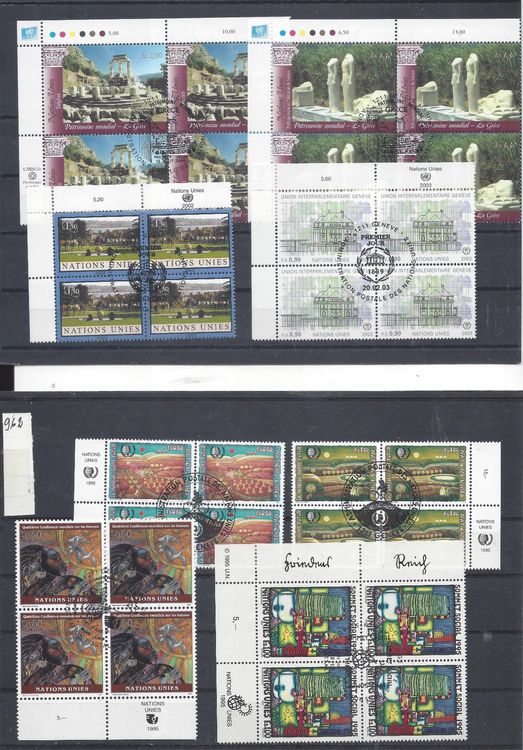 ONU UNO 4er-Bl. gest.1995, 2002-3 (Gebraucht) in Les Valettes für CHF 1 ...