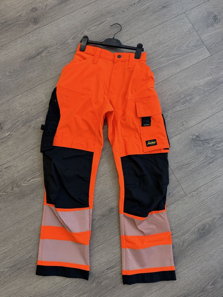 SNICKERS 6336 HIGH-VIS CLASSE 2 PANTALON STRETCH orange-noir (Neu und ...