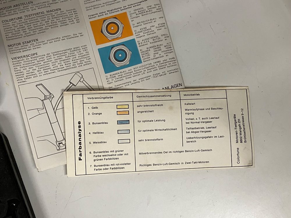 Colortune, Gerät zum Einstellen von Vergasern an Oldtimern. (Gebraucht ...