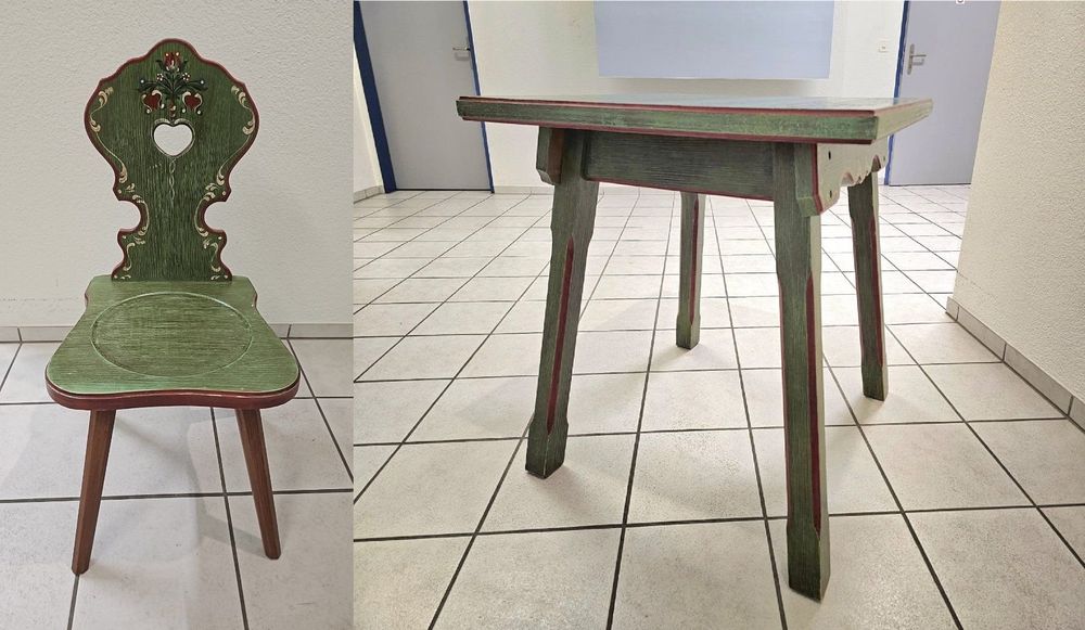 Vintage Voglauer Echtholz, ein wunderschöner Tisch+ein Stuhl (Gebraucht ...