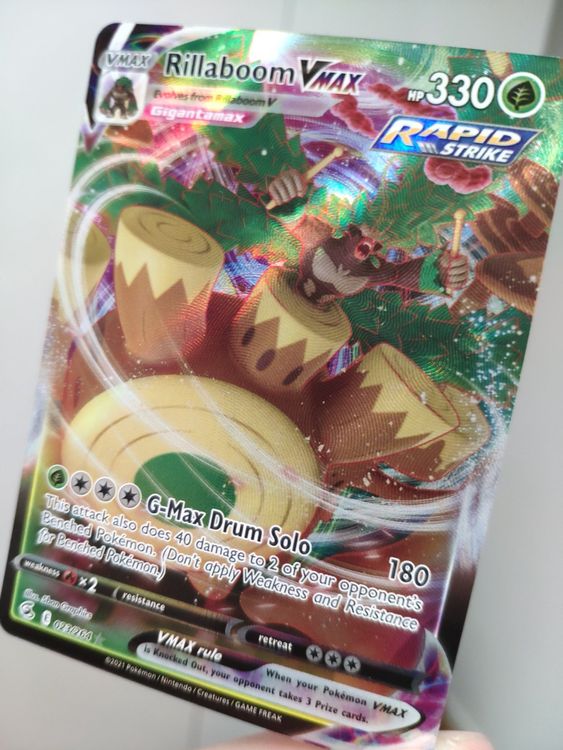 Pokemon Rillaboom VMAX holo Fusion Strike (Neu (gemäss Beschreibung ...