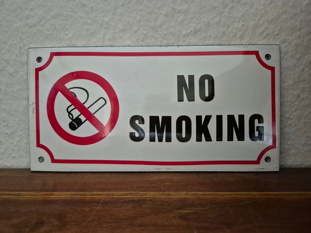 Emailschild No Smoking Verboten Zug Bahn Tram Emaille Schild (Neu ...