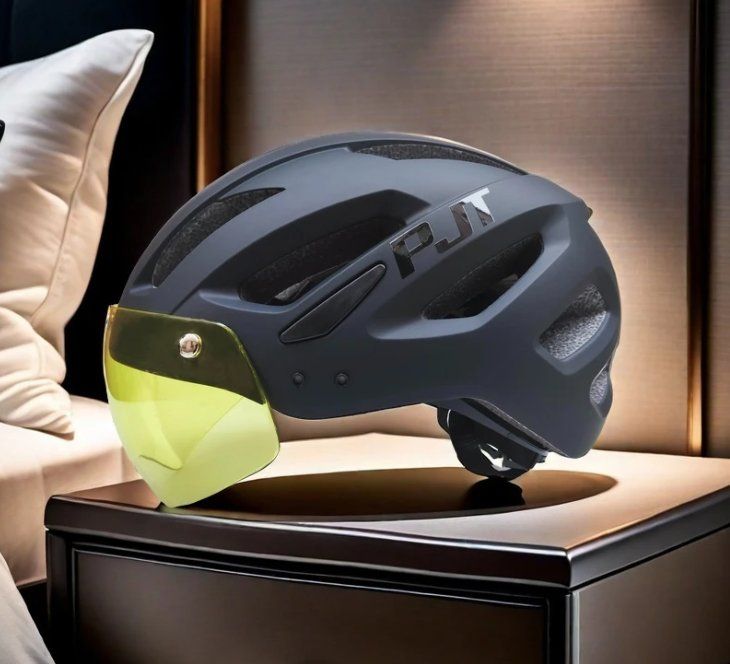 Fahrrad Helm mit Licht und 3 Stück Brille + Visier / (Neu (gemäss ...