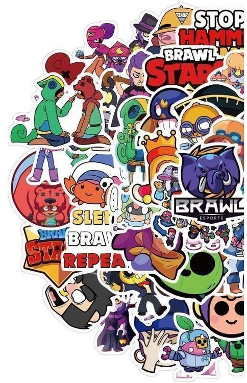 50 tlg Stickerset Brawl Stars Supercell Brawler Gems XP (Neu und ...