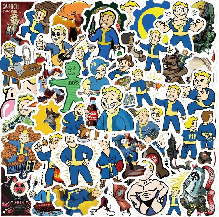 61 Stk. Sticker/Aufkleber - fallout Vault Boy (Neu und originalverpackt ...