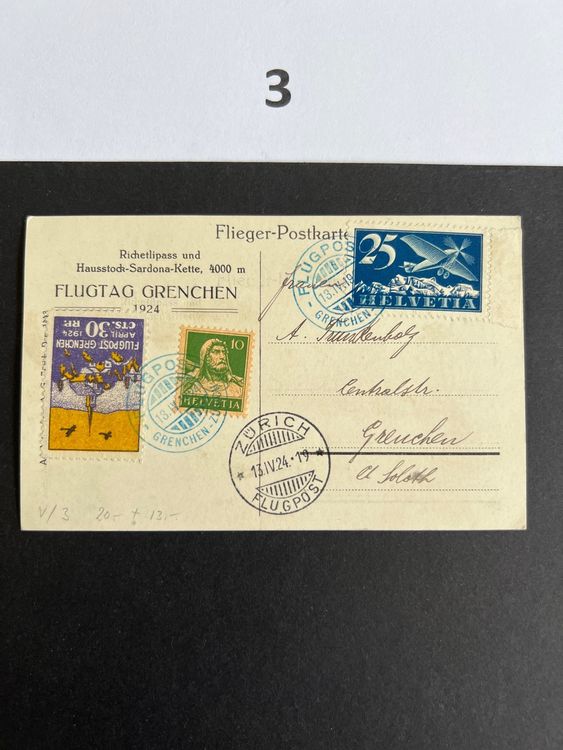 F5 + Vignette 7I auf Fliegerpostkarte (Gebraucht) in Eschlikon TG für CHF 9 – mit Lieferung auf ...