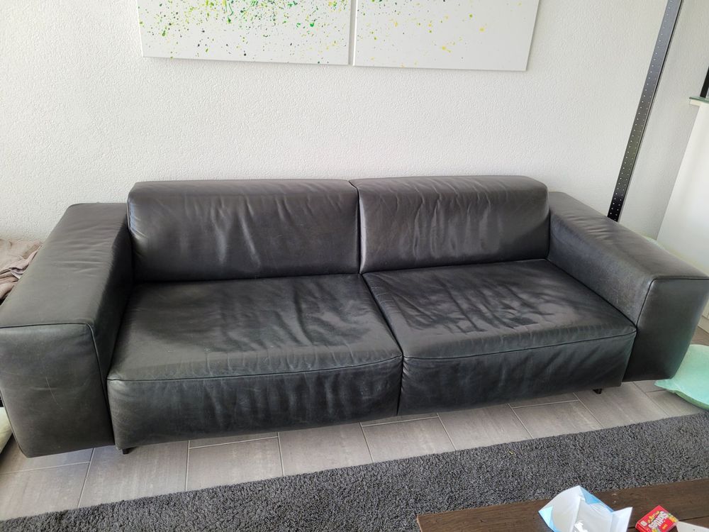 Koinor 2er Sofa, Leder, schwarz | Kaufen auf Ricardo