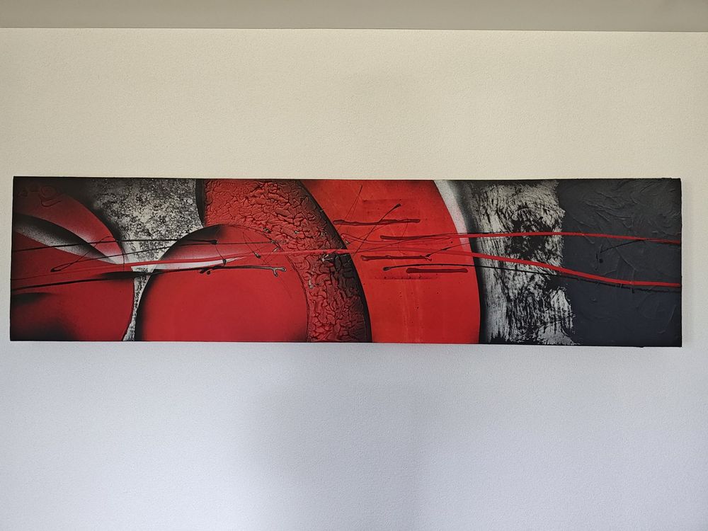 Gemälde modern schwarz/rot auf Leinwand | Kaufen auf Ricardo