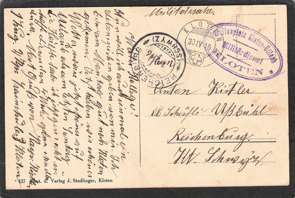 #Artillerie - Kaserne Kloten , gel. 1916 | Kaufen auf Ricardo