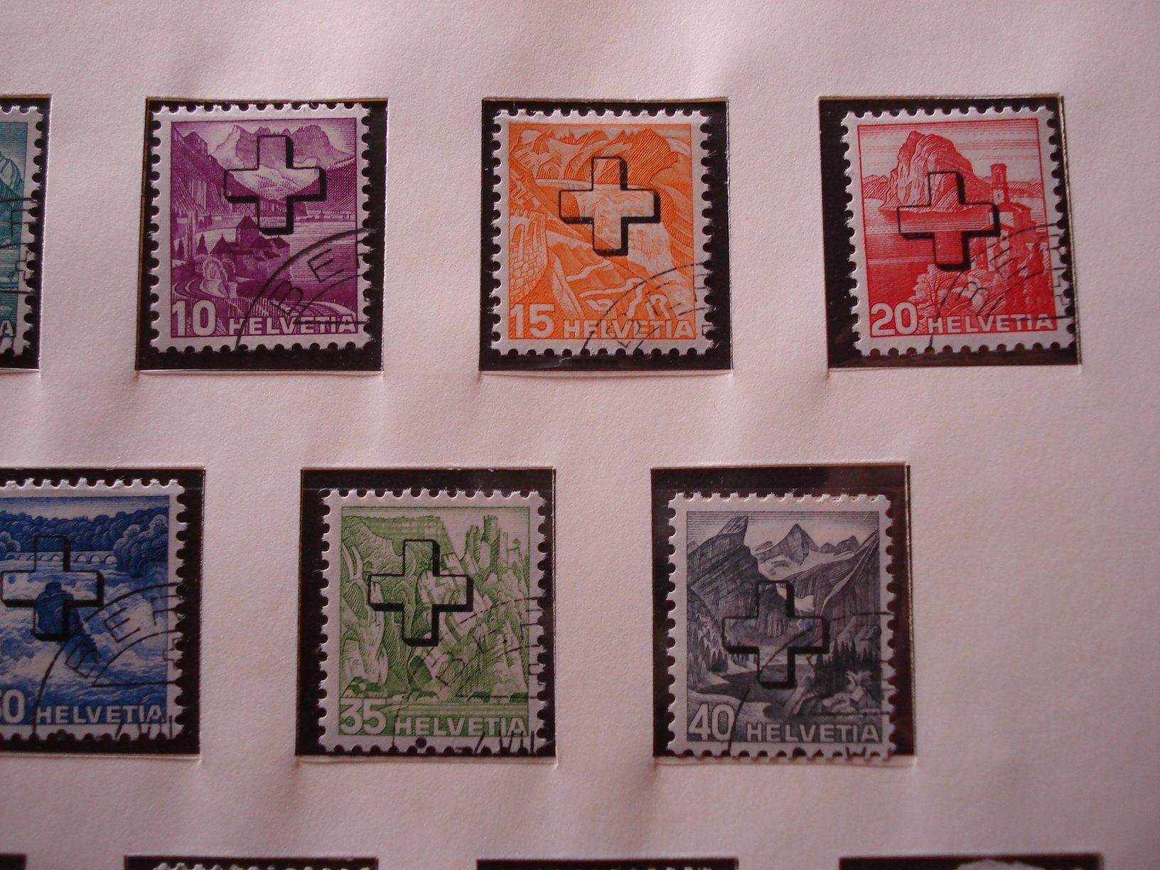 Satz Marken Bundesverwaltung, aufgedrucktes Kreuz, 1938, o (Gebraucht ...