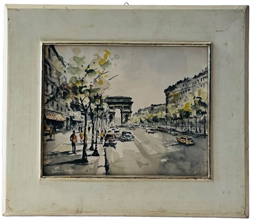 1950er Paris Szene Aquarell Von G. LeLong (Gebraucht) in Root für CHF ...