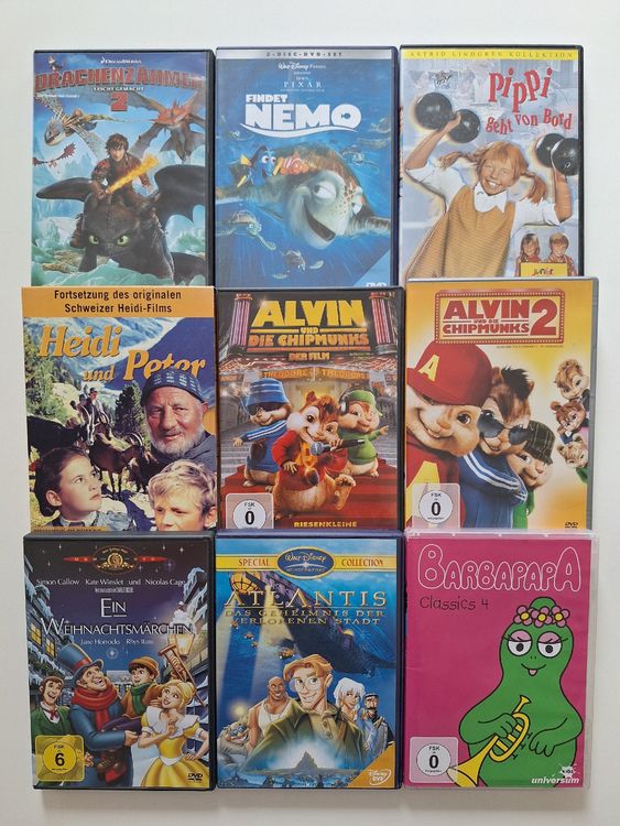 9 DVDs - Drachenzähmen, Nemo, Heidi... Familienspass! | Kaufen auf Ricardo