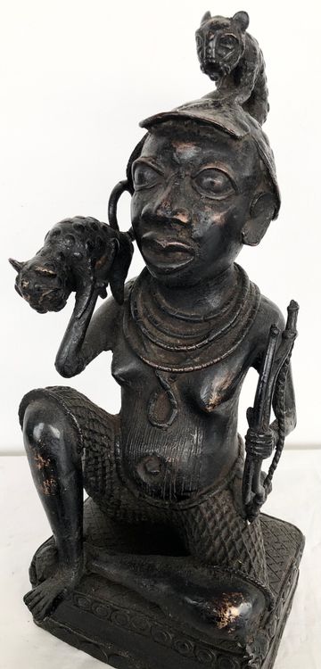 XXL wunderschöner alter Benin Bronze Krieger H 41 cm Kg 5 (Gebraucht ...