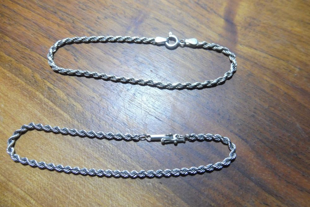 2 Stück Armband Silber 925 Italy Zopfmuster 18 und 20cm (Gebraucht) in Maschwanden für CHF 9 ...